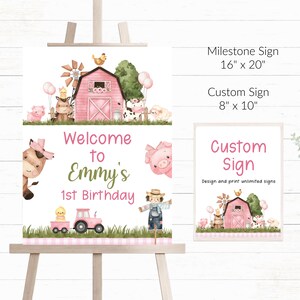 Editable Farm Birthday Welcome Sign Template Farm Party Custom Sign ...