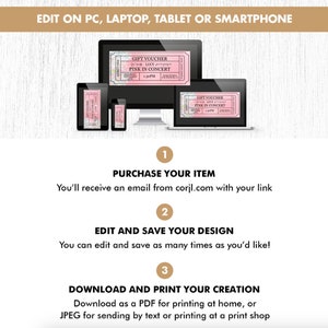 Pink Glitter Gift Ticket Editable Pink Glitter Birthday Gift Voucher ...