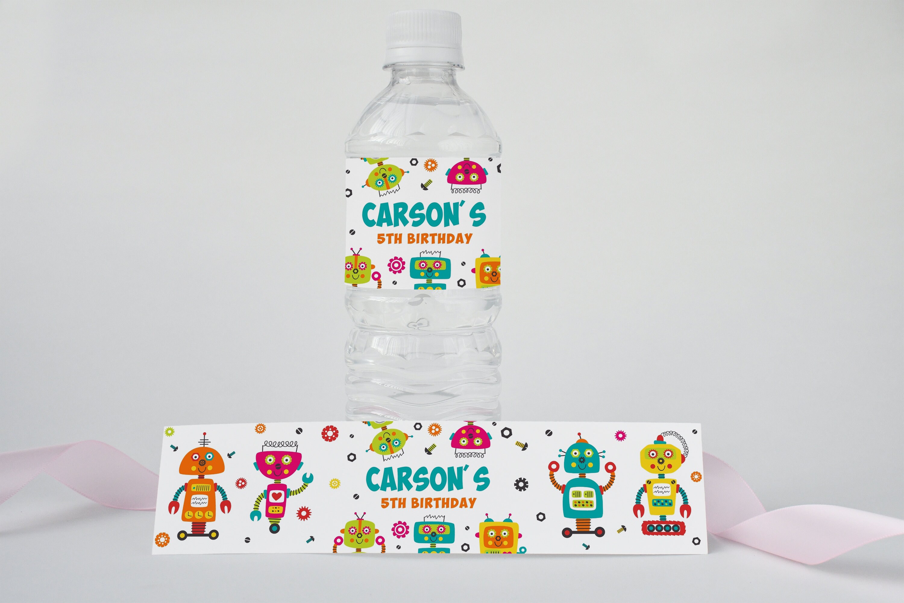 ROBOT PARTY Bottle Labels That Are Editable and You Can Print | Etsy