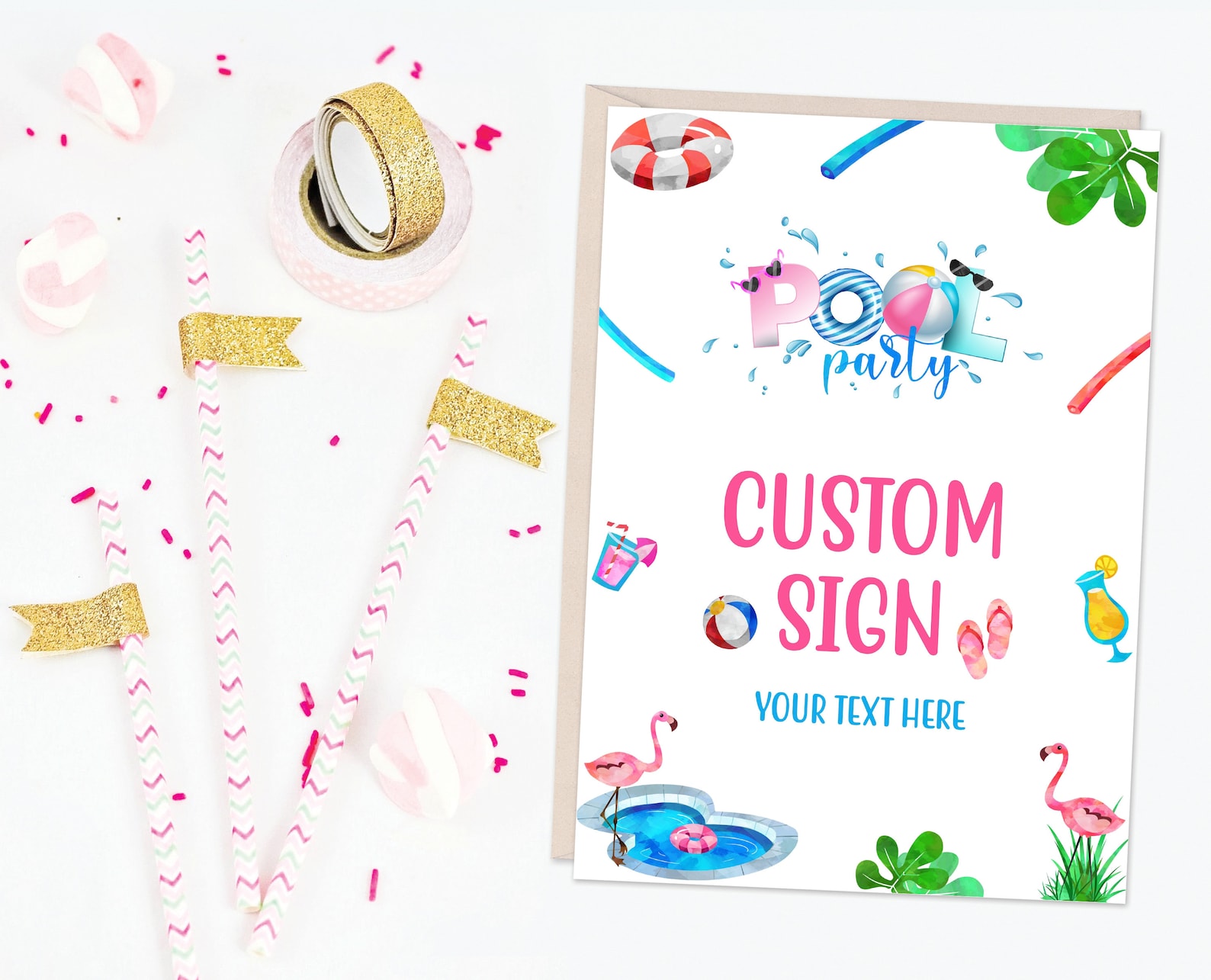 POOL PARTY Party Sign X 3 Sizes Pool Birthday Party Signs - Etsy