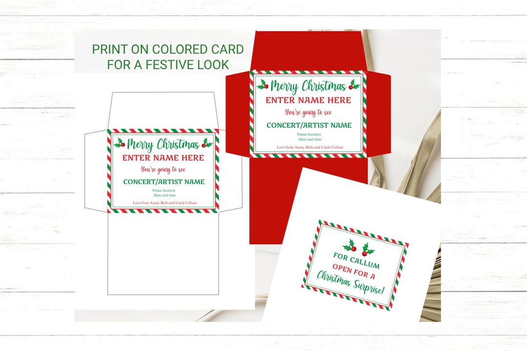 Editable Christmas Gift Voucher Envelope Editable Christmas Gift ...