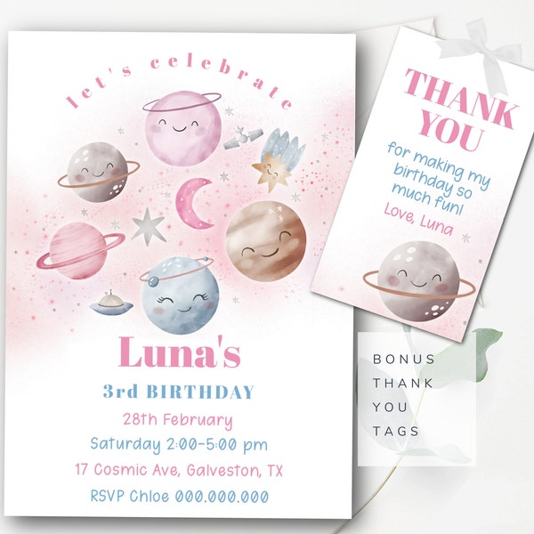 Planets Invitation - Etsy