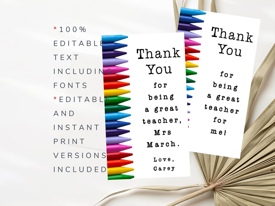 Editable Teacher Thank You Tags Editable Teacher Appreciation Tags ...