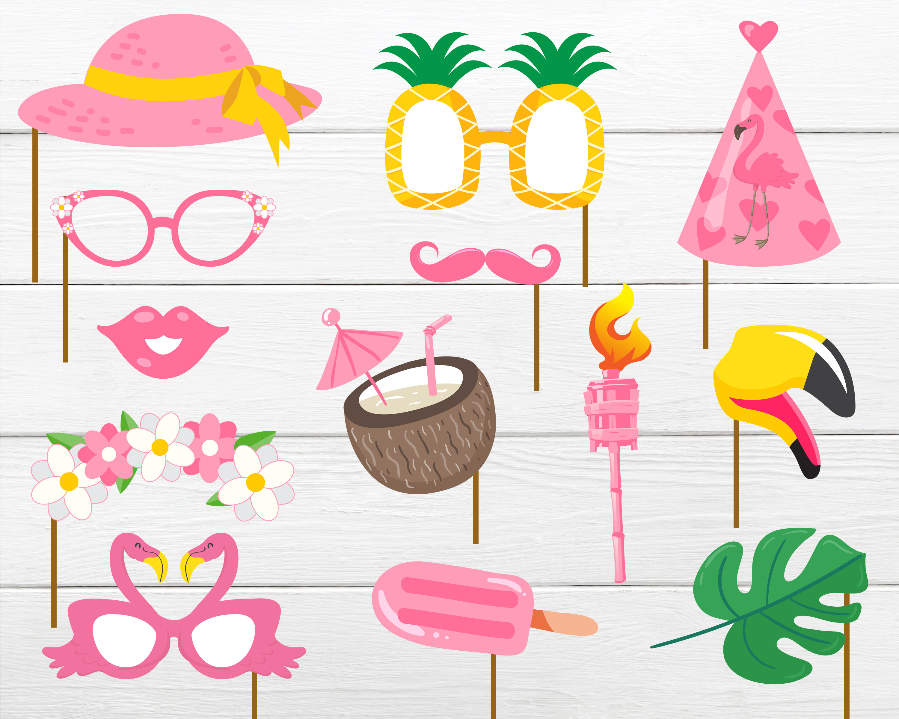 PARTY PROPS 35 Girls Photo Booth Props Girls Printable Props | Etsy