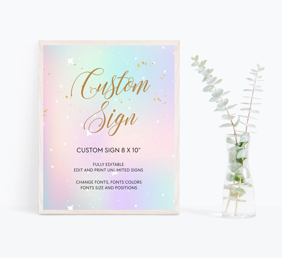 Editable Rainbow Pastel Birthday Party Signs, Pastel Rainbow Party ...