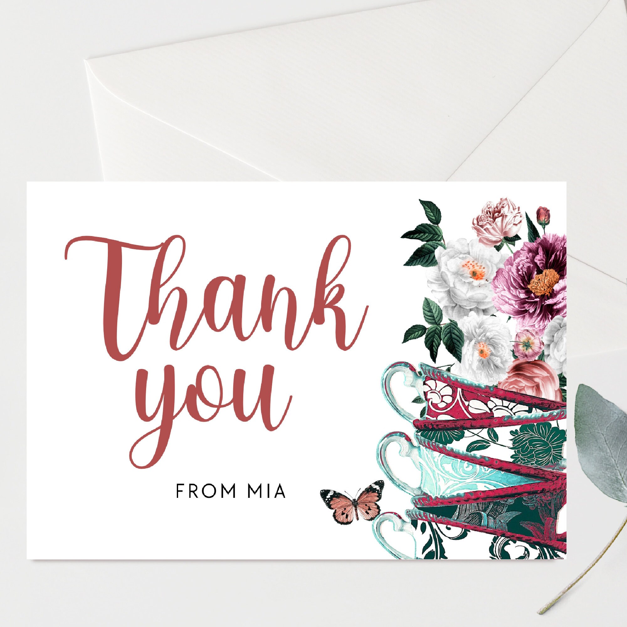 High Tea Party Thank You Card Tea Party Birthday Card High Tea - Etsy