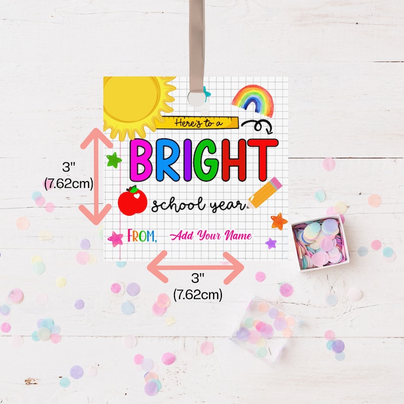 Back to School Gift Tags Editable in Corjl First Day of School Favor ...