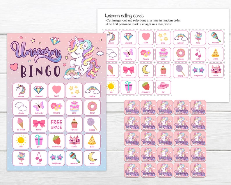 Unicorn BINGO Game Unicorn BINGO Printable Bingo Game - Etsy Australia