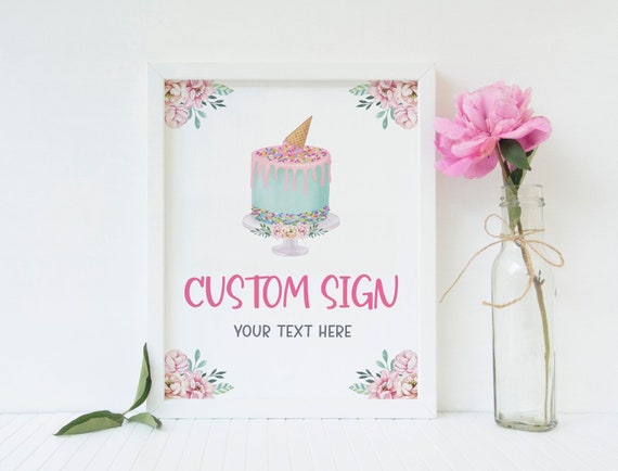 Birthday Party Custom Signs, Cake Party Signs, Editable signs,Instant ...