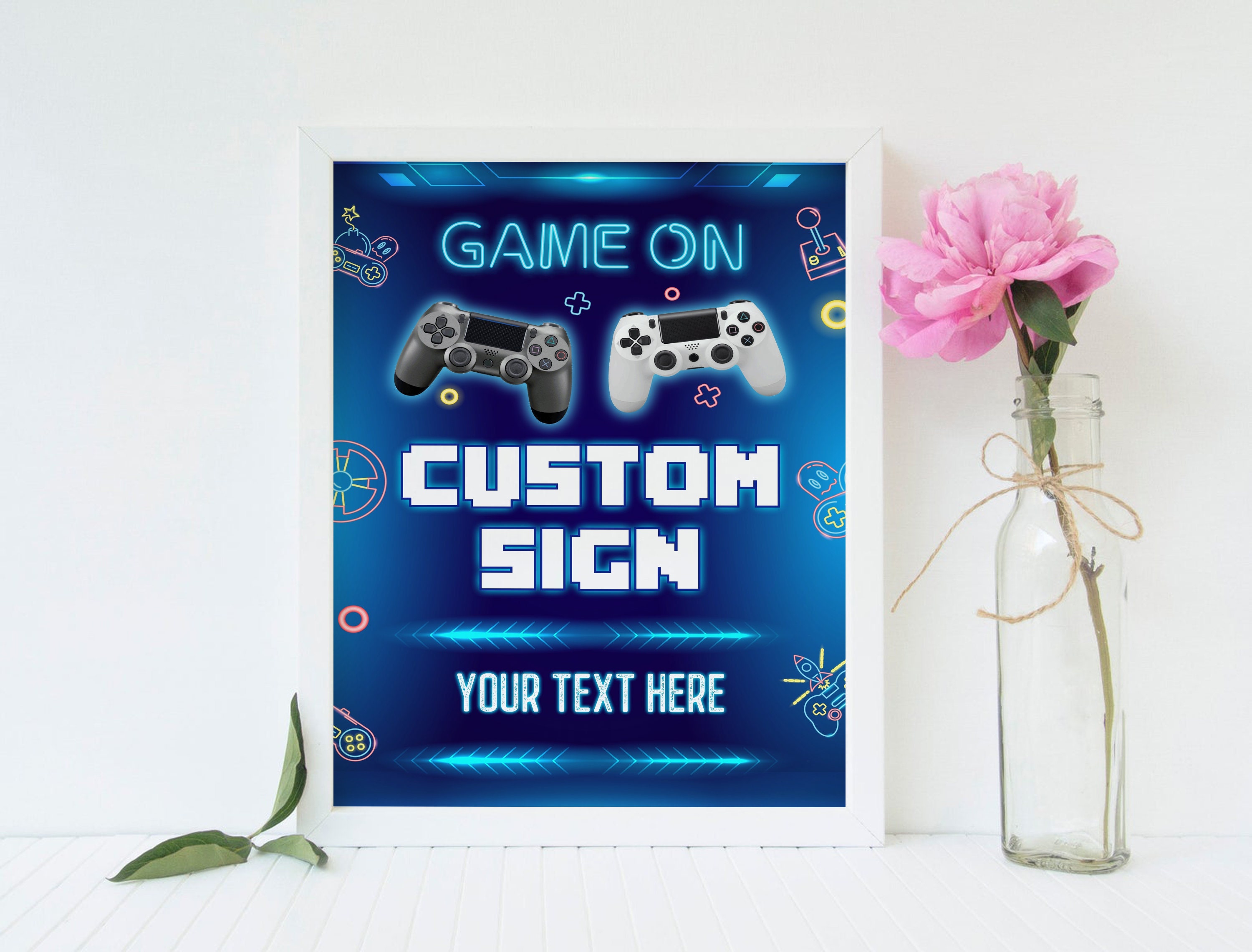 GAMER Party Sign to personalise with your own text for any | Etsy