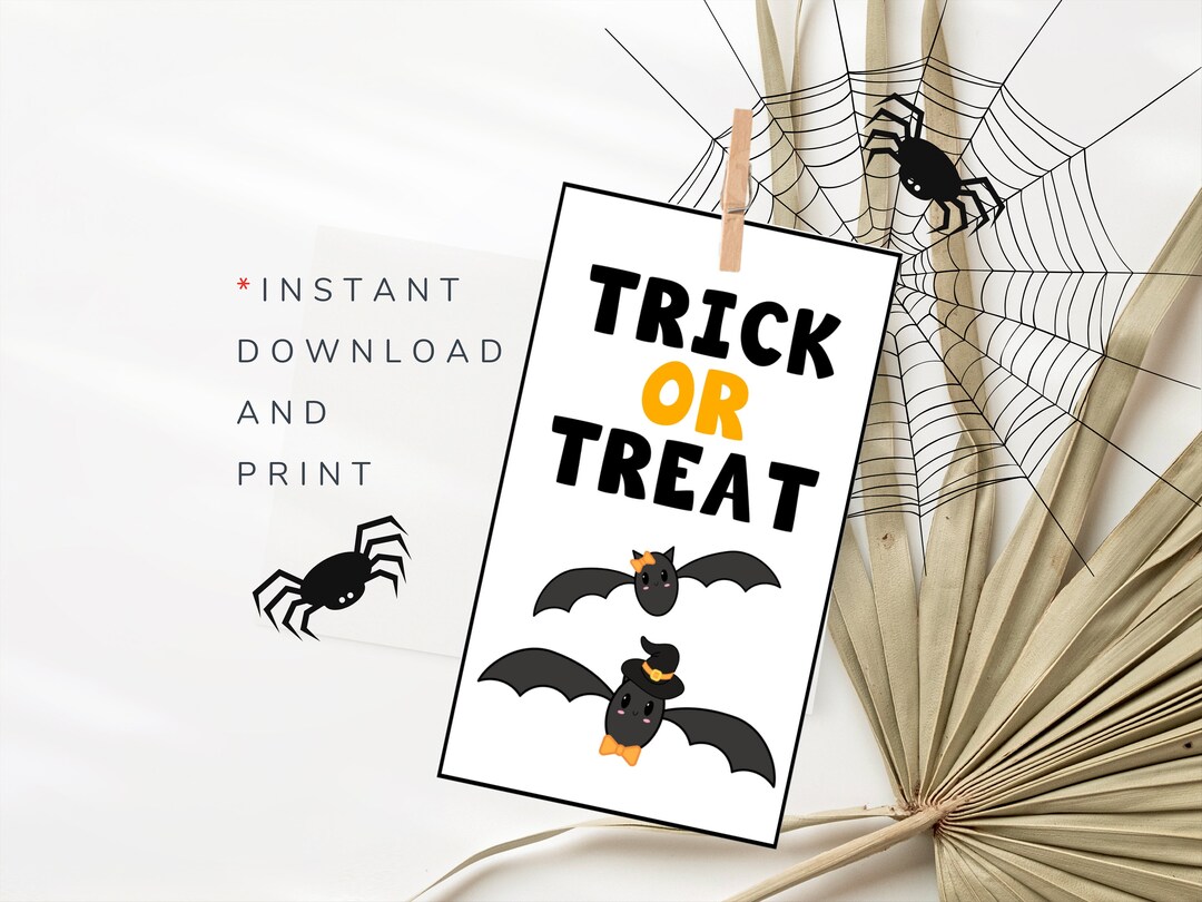 Printable Happy Halloween Gift Tag Trick or Treat Favor Bag Tag ...