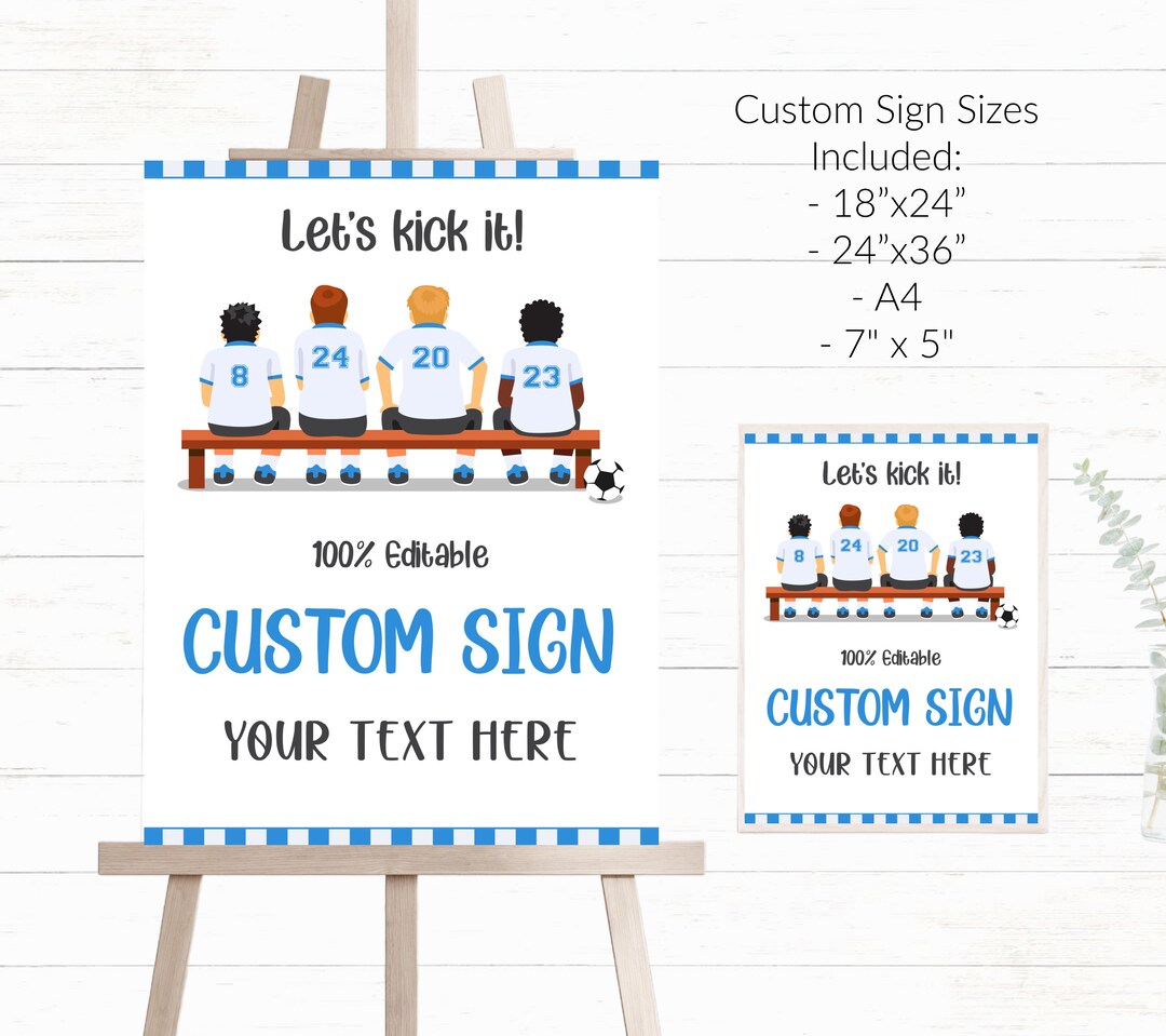 Editable Soccer Birthday Party Signs 4 Sizes Soccer Party Custom Signs ...
