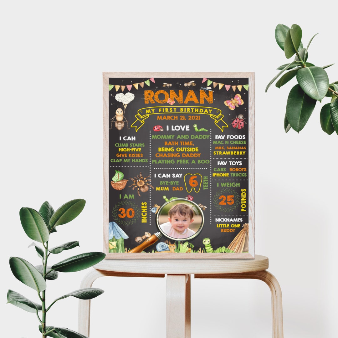 Bug Birthday Milestone Poster Bugging Out Birthday Board First Birthday ...