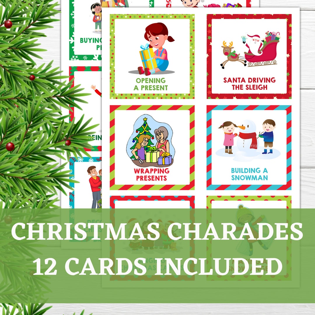 Christmas Charades Game for Kids Christmas Printable Game Action ...