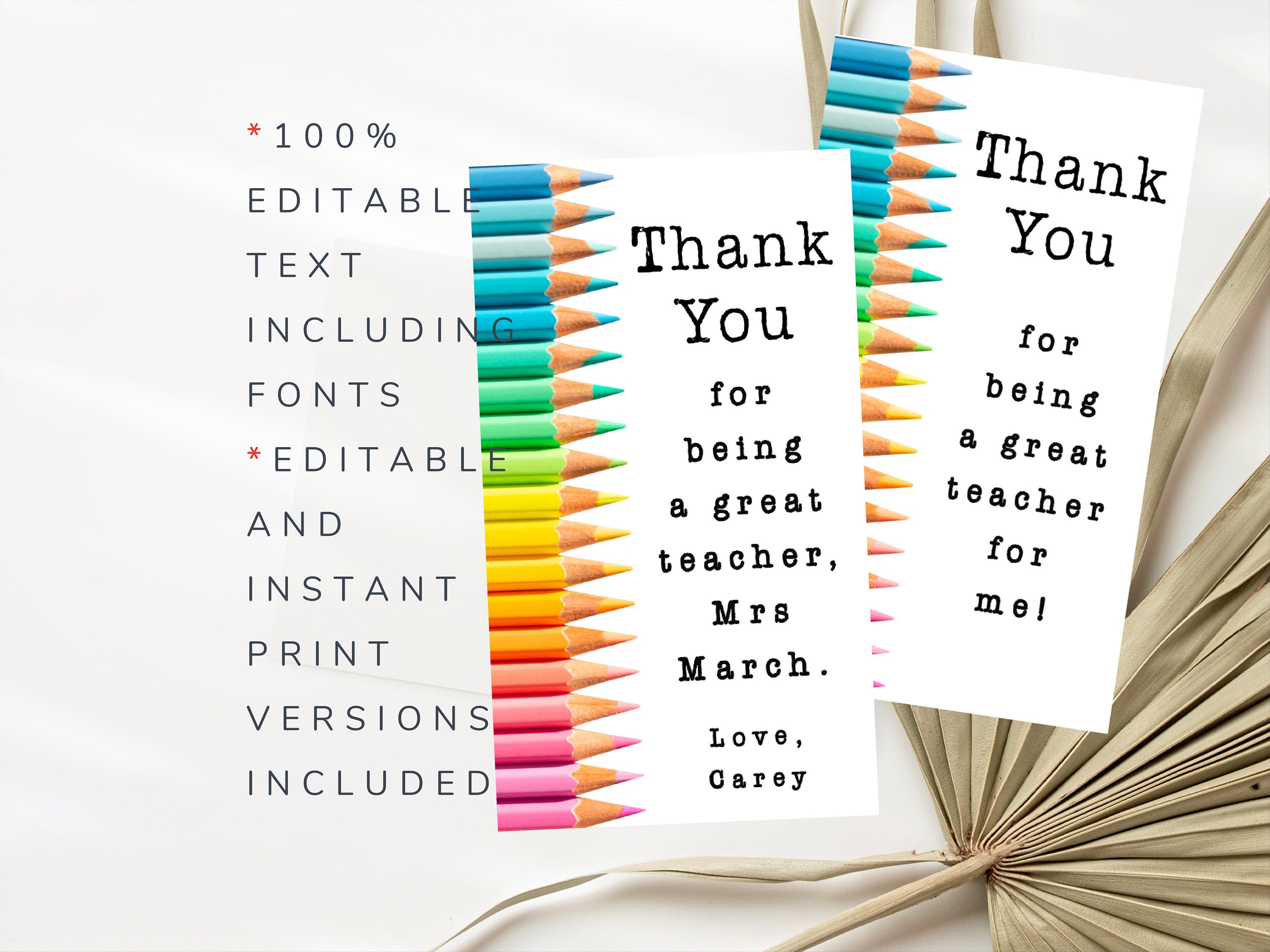 Editable Teacher Thank You Tags Editable Teacher Appreciation Tags ...