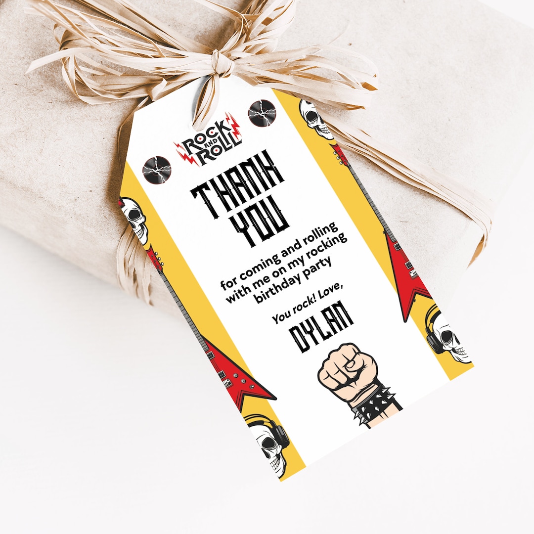 Editable Born to Rock Thank You Cards Rock and Roll Favor Cards Gift ...