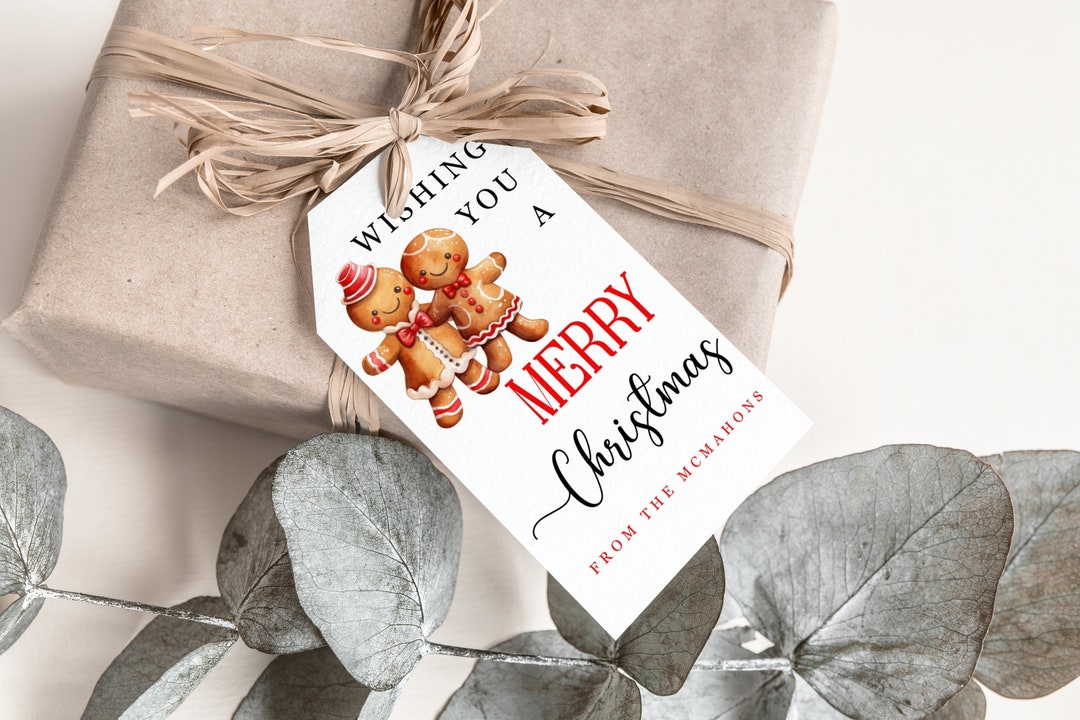 Editable Christmas Gift Tags Editable Gingerbread Favor Cards Editable ...
