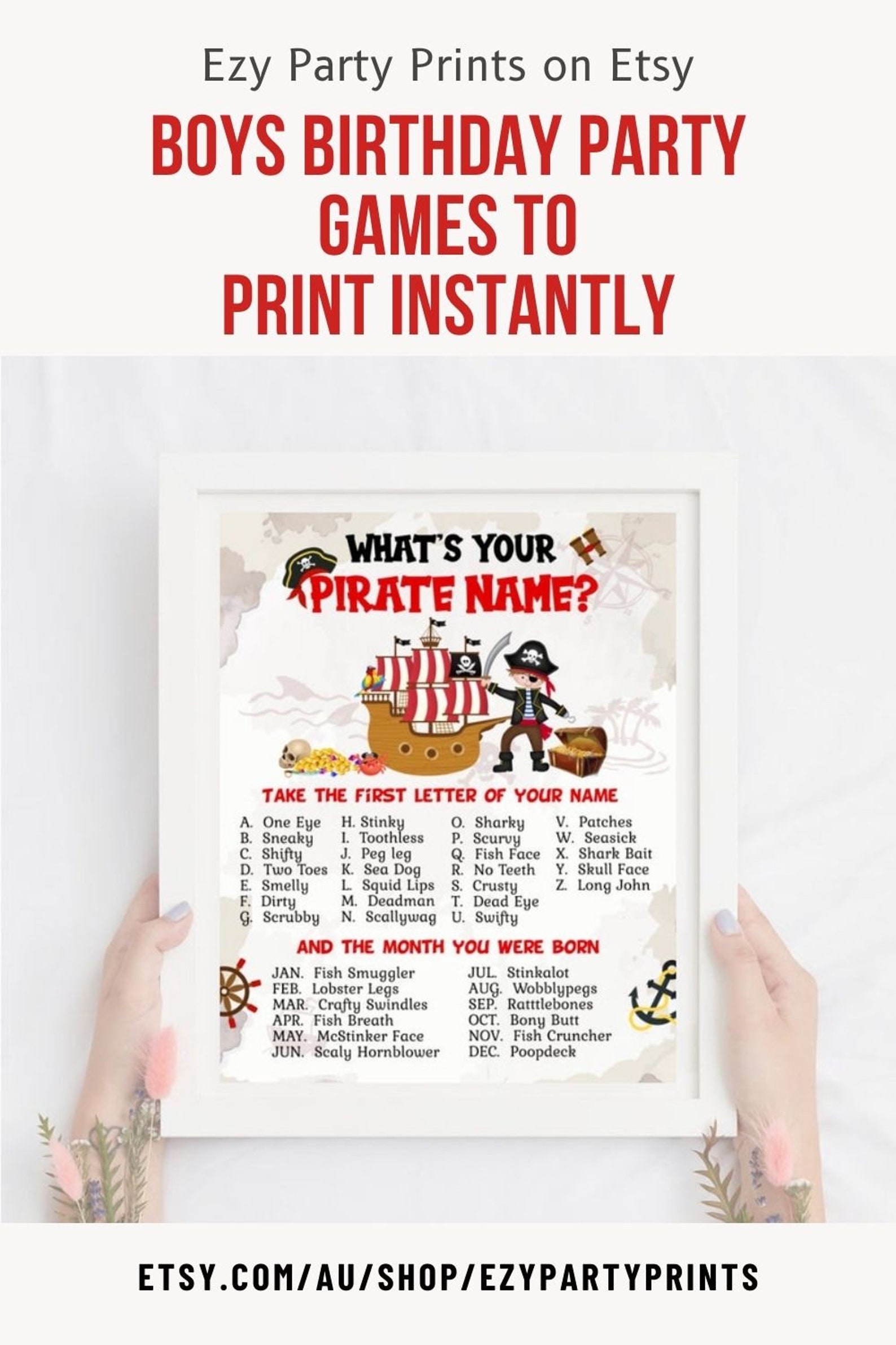 Pirate Party Game Instant Download Instant Printable Party Game Pirate ...