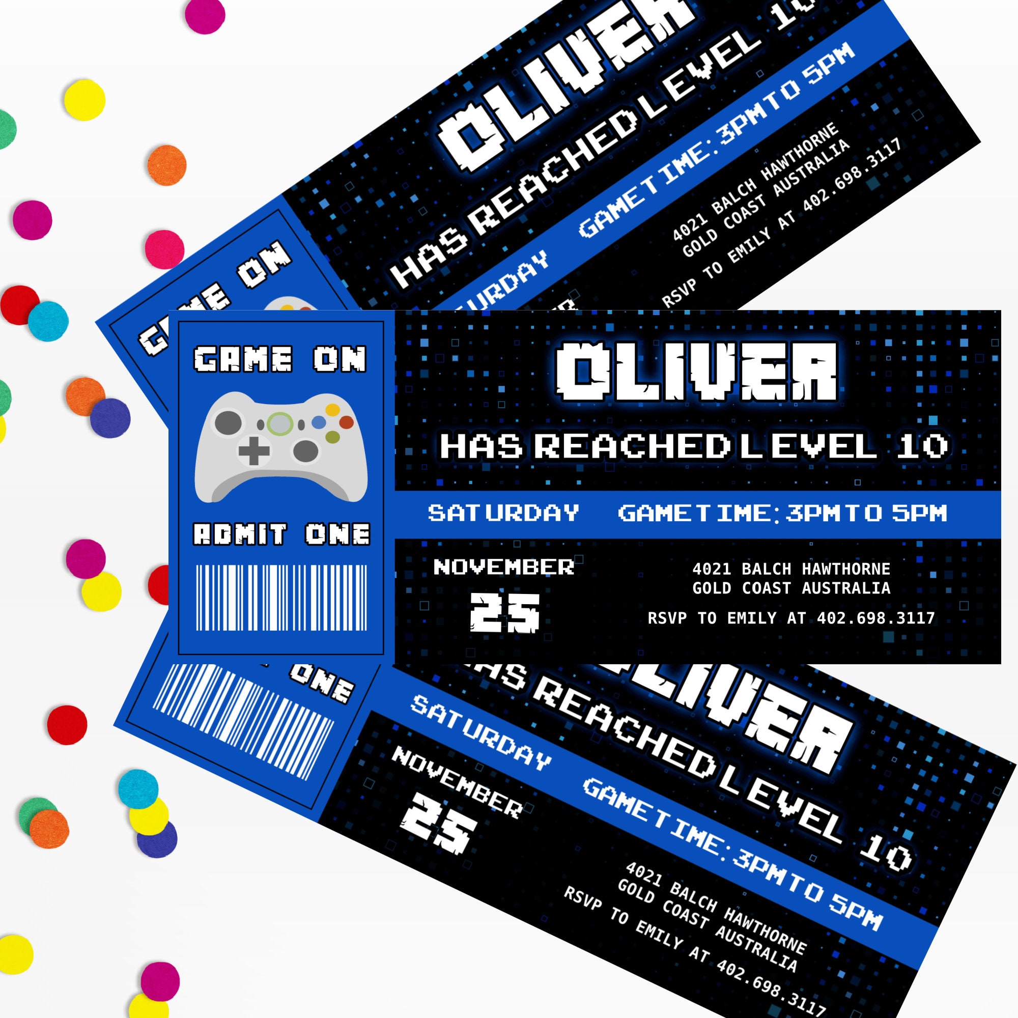 GAMING Party Invitation VIDEO GAME Birthday Invitation - Etsy