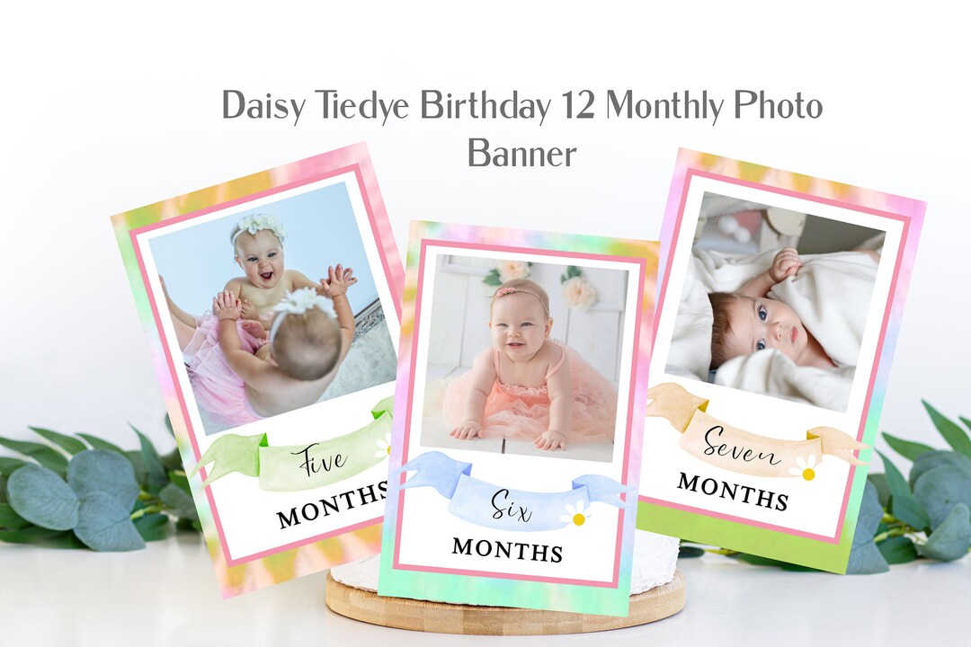 First Birthday Milestone Banner 1st Birthday Photo Banner Minimalist ...
