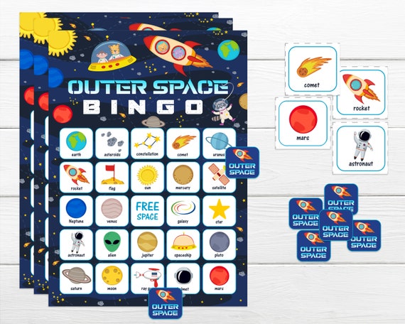 Outer Space BINGO for Kids Outer Space BINGO GAME Printable | Etsy