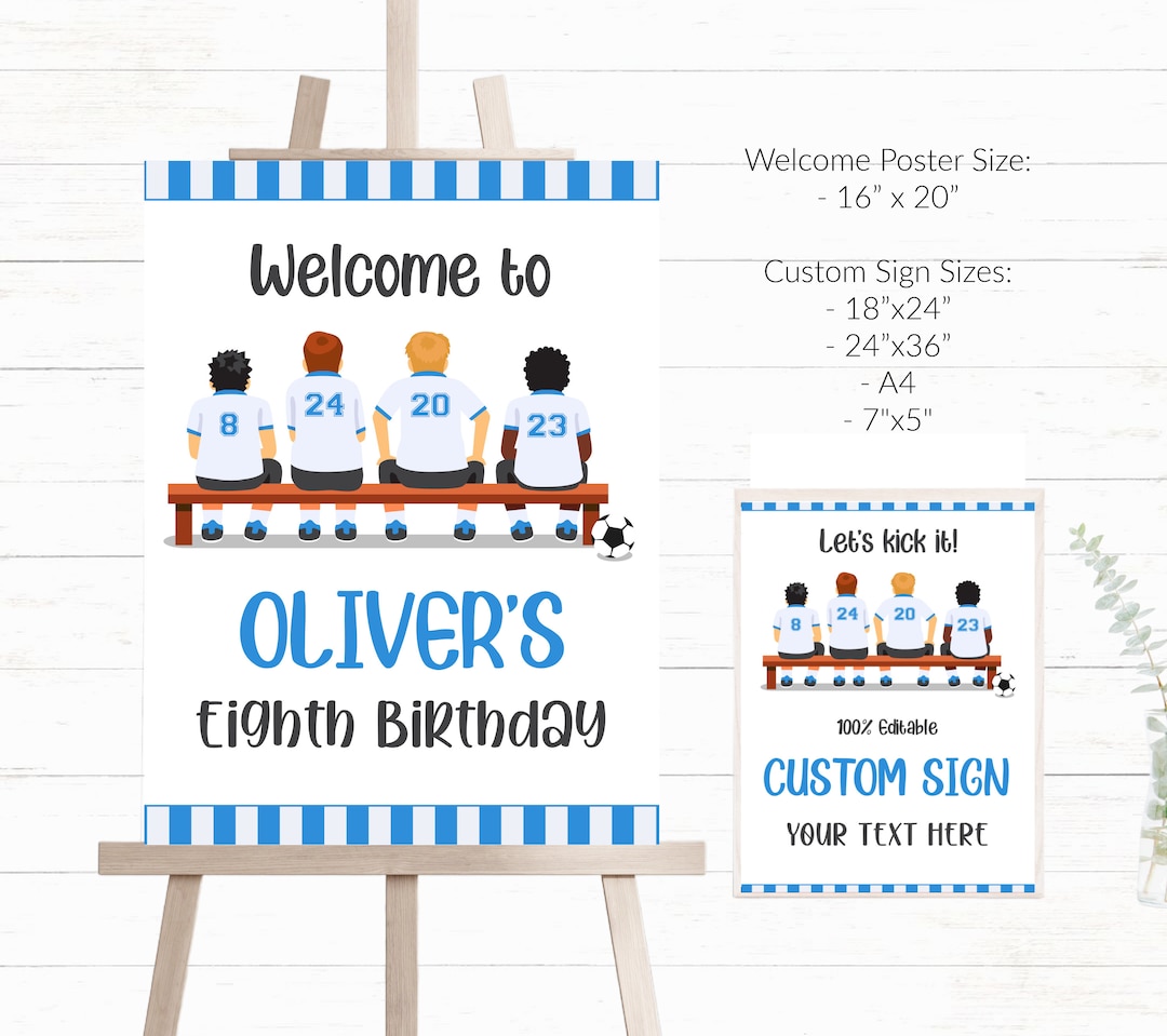 Football Party Welcome Sign Football Birthday Party Sign Custom Footy ...