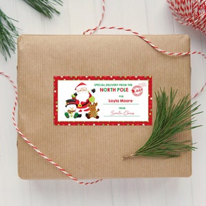 Editable Gift Labels Christmas Gift Tag Labels in 3 Sizes North Pole ...