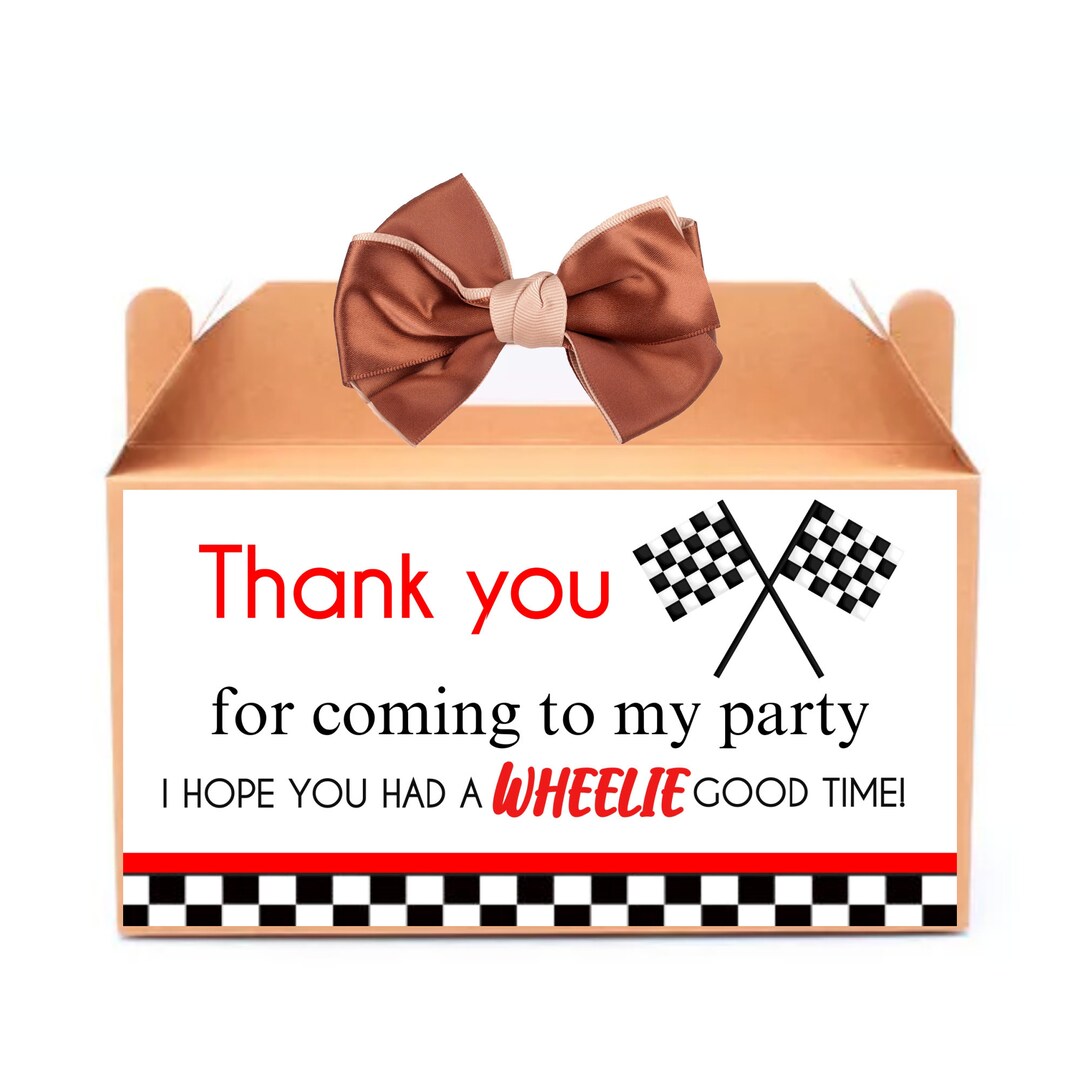 Racing Car Birthday Gable Gift Box Label Red Racing Car Gable Box Label ...