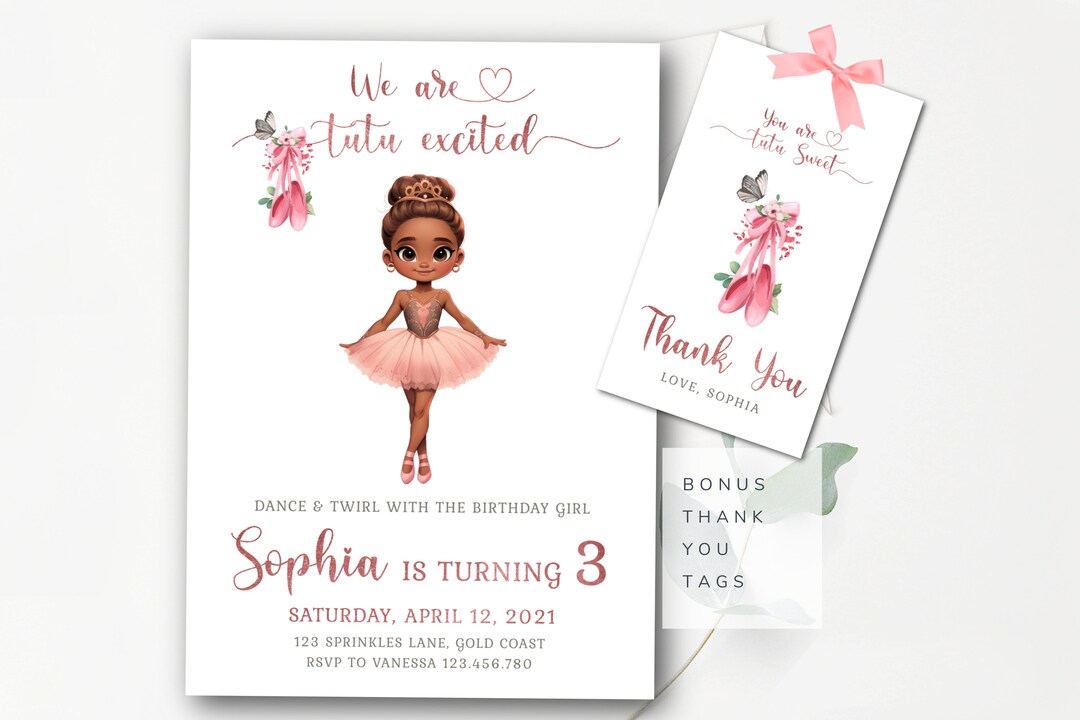 Ballerina Birthday Invitation Ballerina Party Ballet Invitation Cute ...
