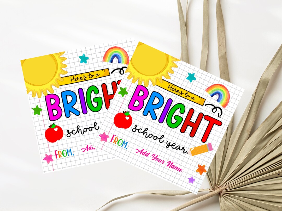 Back to School Gift Tags Editable in Corjl First Day of School Favor ...