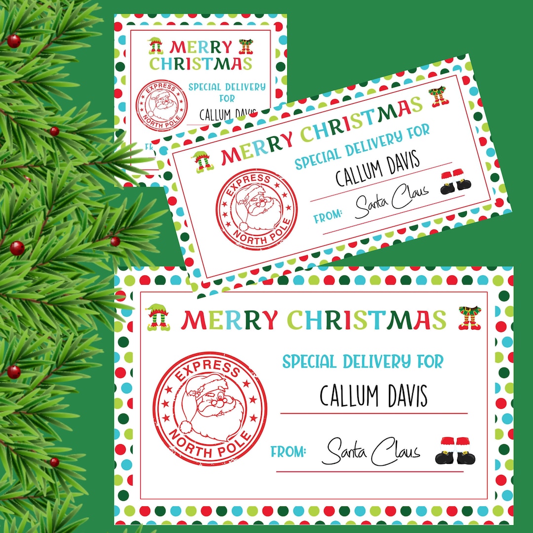 Christmas Label Stickers in 3 Sizes Instant Download Package Labels ...
