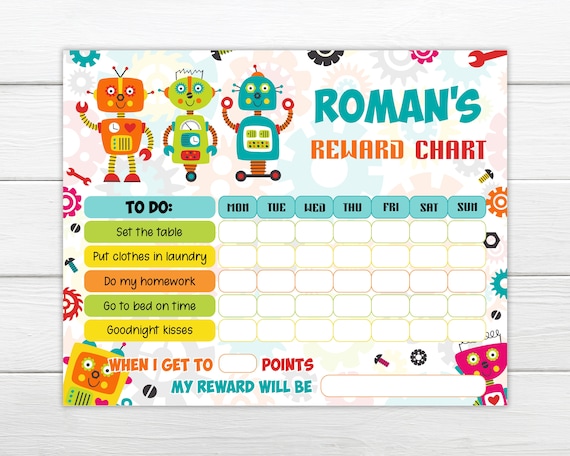Editable Reward Chart Boys editable chore chart Personalize and print ...