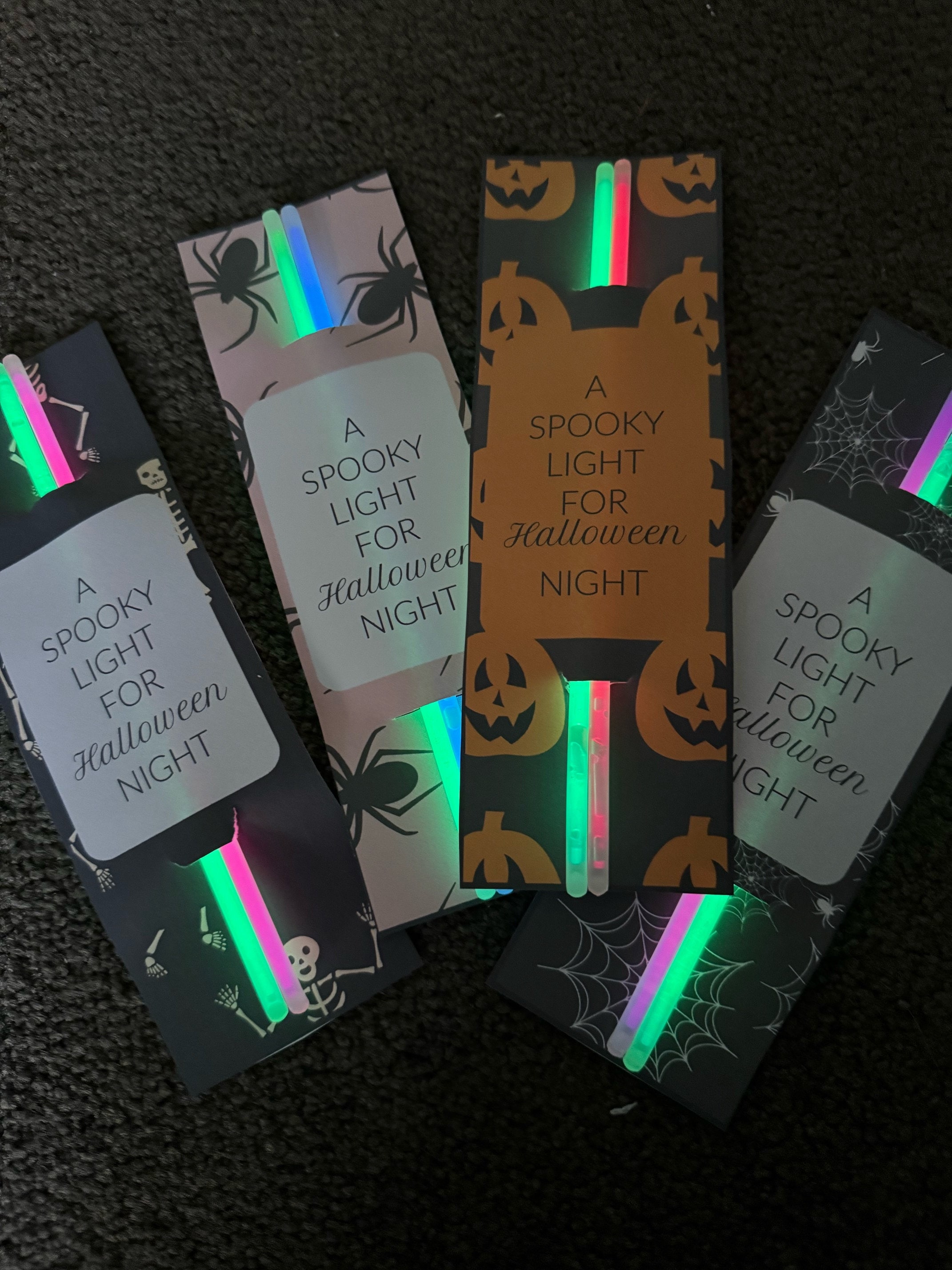Halloween Glow Stick Tag Printable Holder Glow Stick Halloween Treat ...