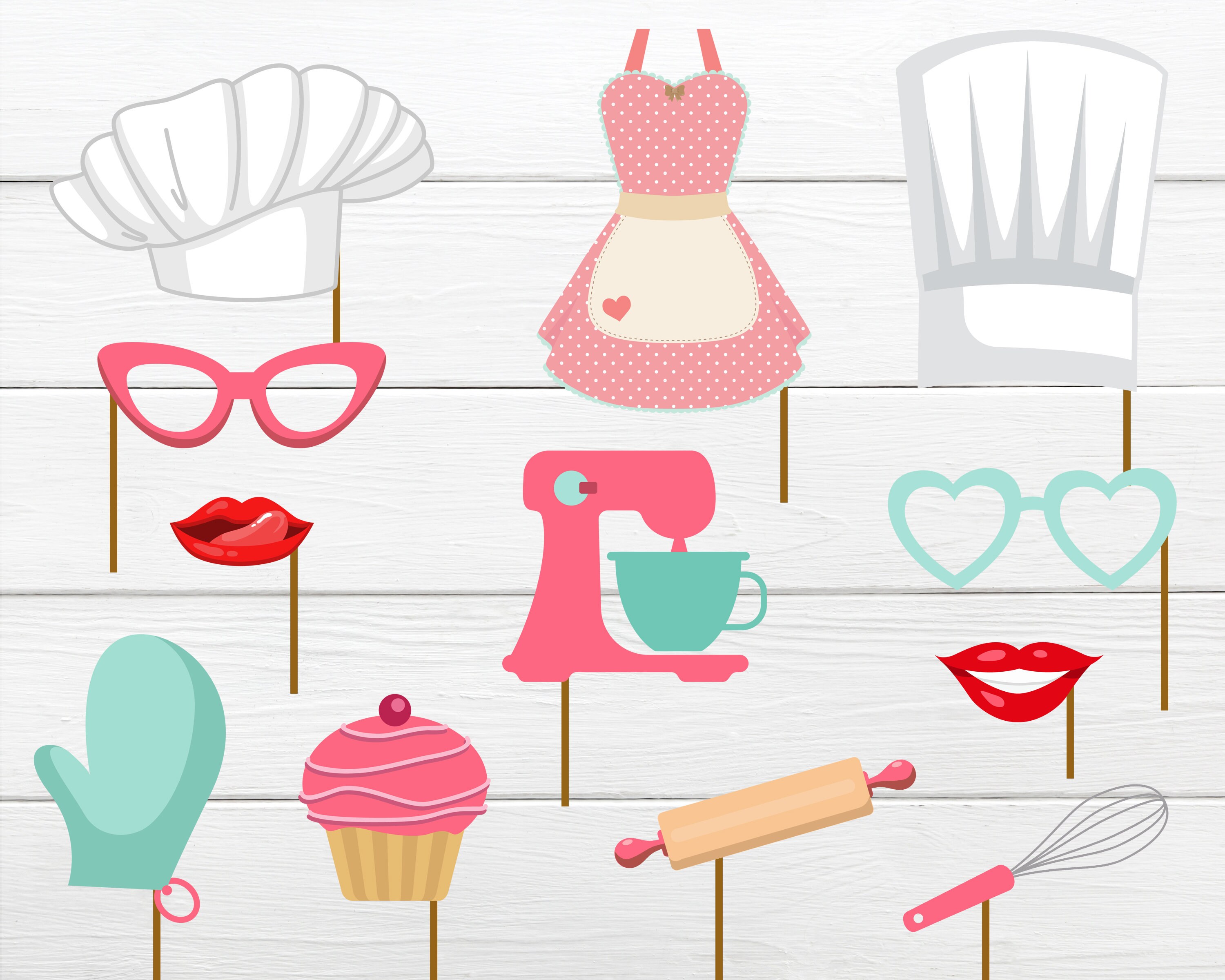 Party Props 35 Girls Photo Booth Props Girls Printable Props Bundle ...