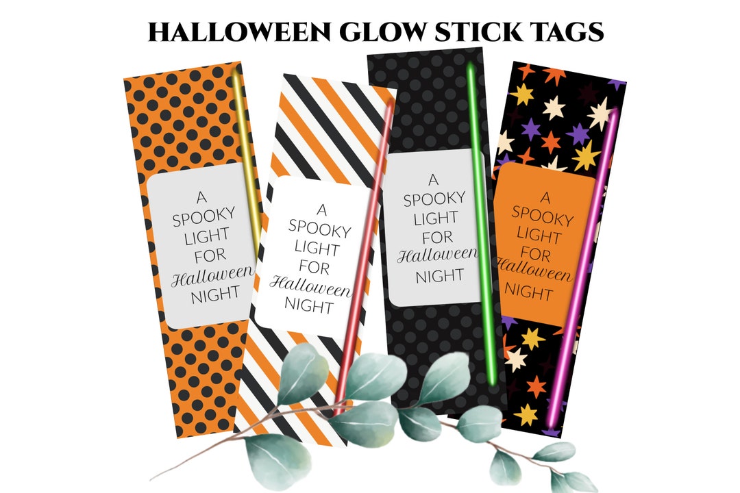 Halloween Glow Stick Treat Tags Glow Stick Printable Holder Halloween ...