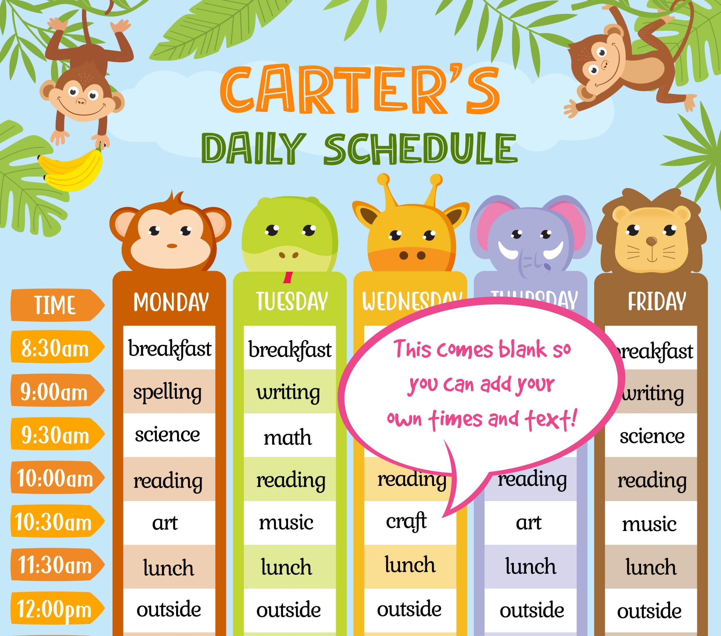 Daily Routine Printable Daily Routine Responsibility Chart - Etsy