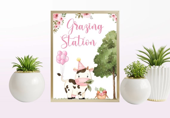 Editable Farm Party Signs x 3, Grazing Station, Farm Birthday Party ...