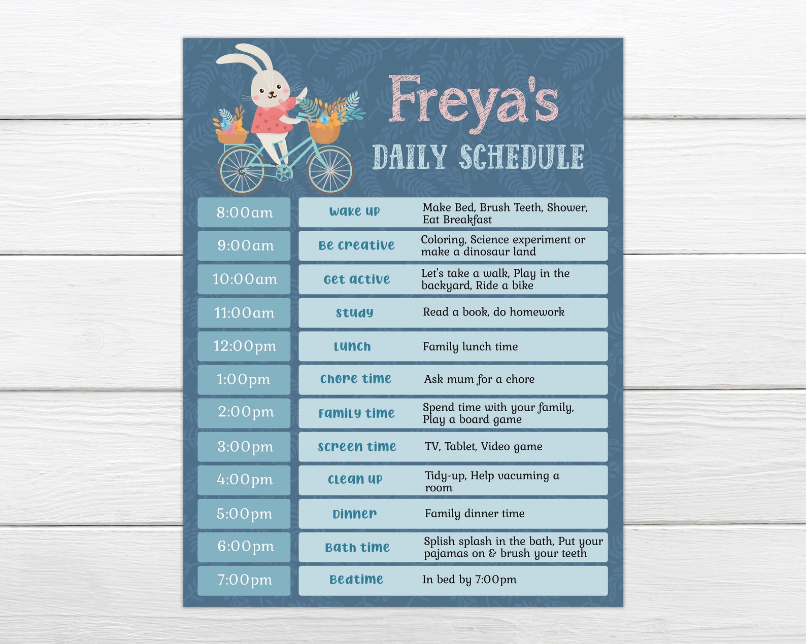 EDITABLE Daily Homeschool Schedule Chart Kids Daily Schedule - Etsy
