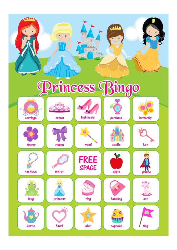 Printable Princess Bingo Cards Amazon.com: 24 Players Birthday Party