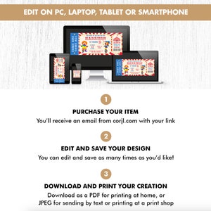 Editable Carnival Ticket Birthday Invitation Template Clown Birthday ...