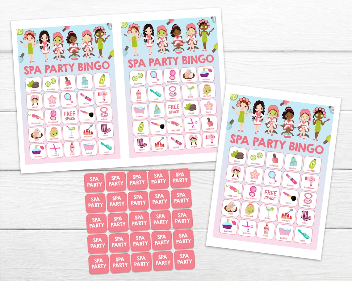 Spa Party BINGO Game Spa BINGO Spa Party Printable Bingo | Etsy