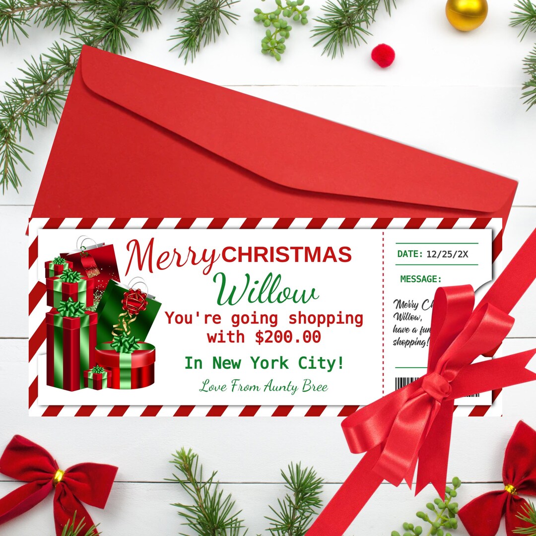 Editable Gift Voucher Printable Christmas Gift Certificate Template ...