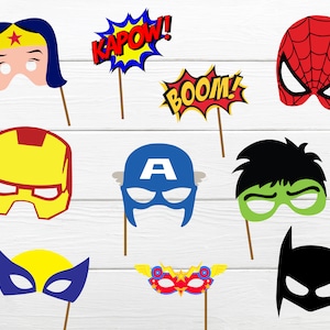 Superhero Party Props. Super Hero Photo Booth Props Superheroes ...