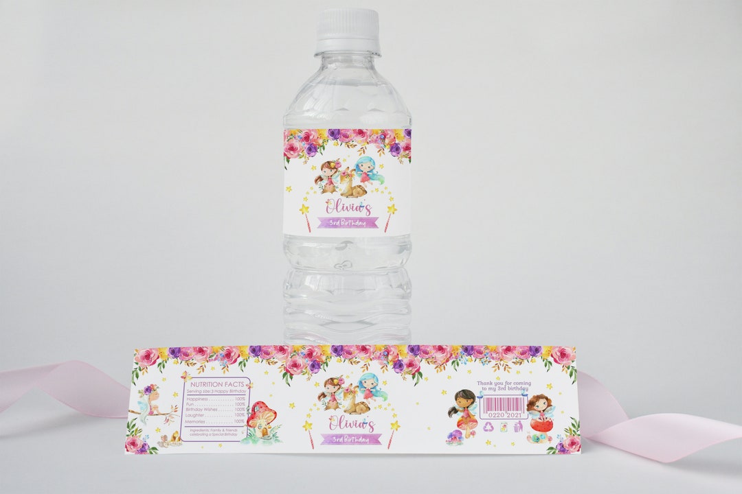 Fairies Party Bottle Labels Fairies Birthday Water Bottle Labels ...
