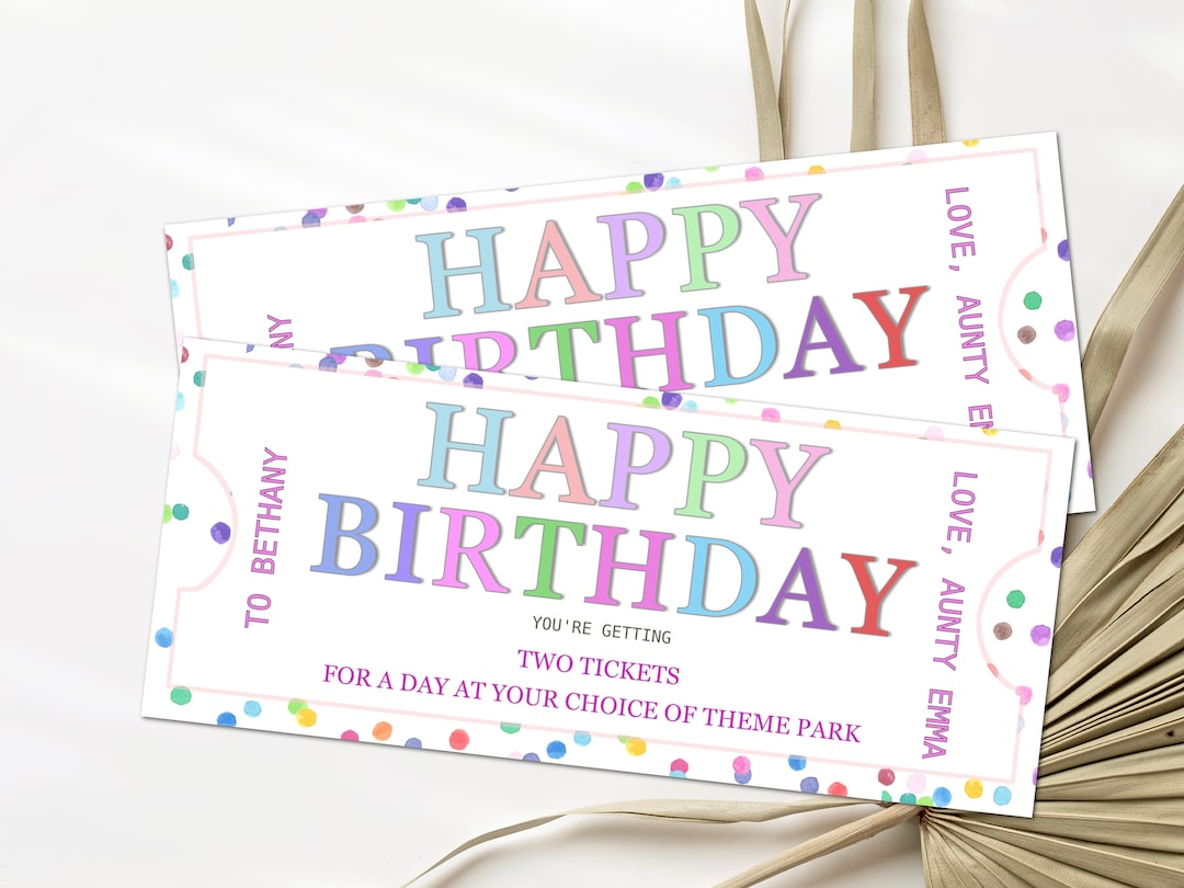 Happy Birthday Gift Voucher Template Printable Birthday Confetti Gift ...