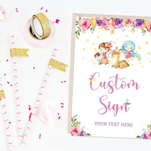 Fairy Party Custom Signs Fairies Party Signs Editable Signs Instant ...
