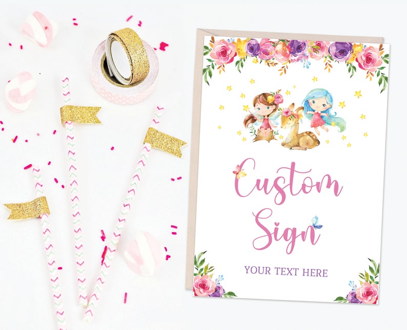 FAIRY PARTY Custom Signs FAIRIES Party Signs Editable Signs | Etsy