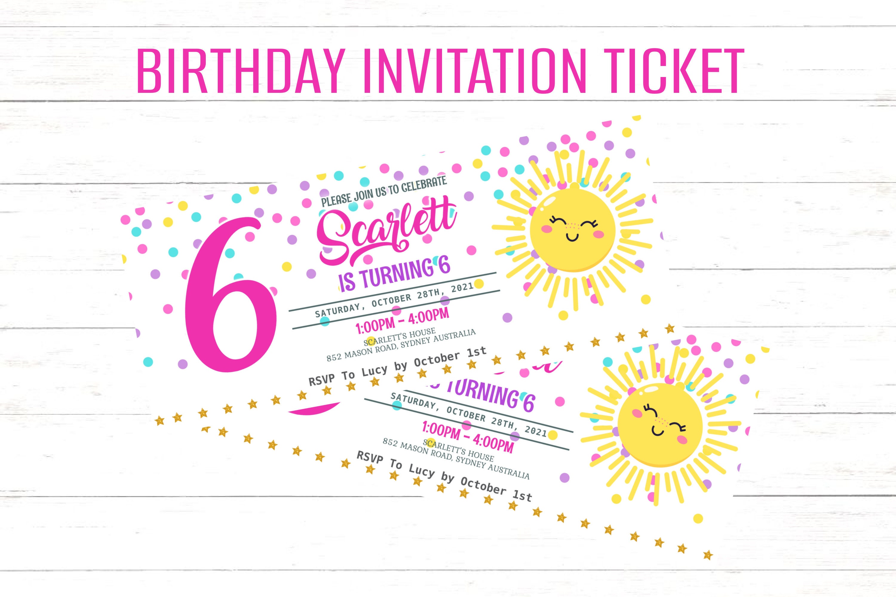 Editable Birthday Invitation Template To Edit Download And Etsy