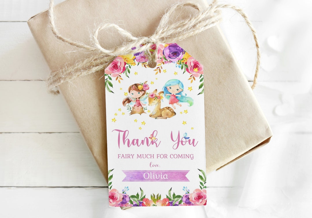 Fairies Editable Gift Tags Fairies Birthday Favor Tags Fairy Birthday ...