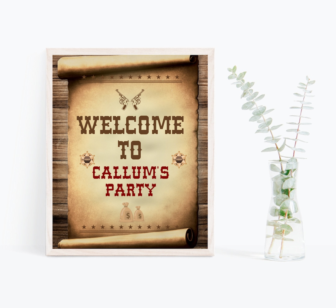 Western Birthday Sign Wanted Birthday Poster Cowboy Party Sign Cowboy ...